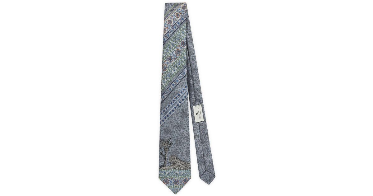 Etro Patterned-Jacquard Tie in Grey for Men | Lyst UK