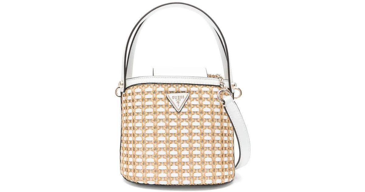 Guess Atalia Bucket Bag in White | Lyst