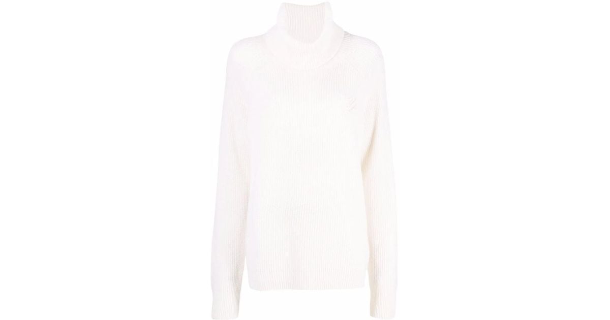 Karl Lagerfeld Appliqué-Logo Knitted Jumper in White | Lyst UK