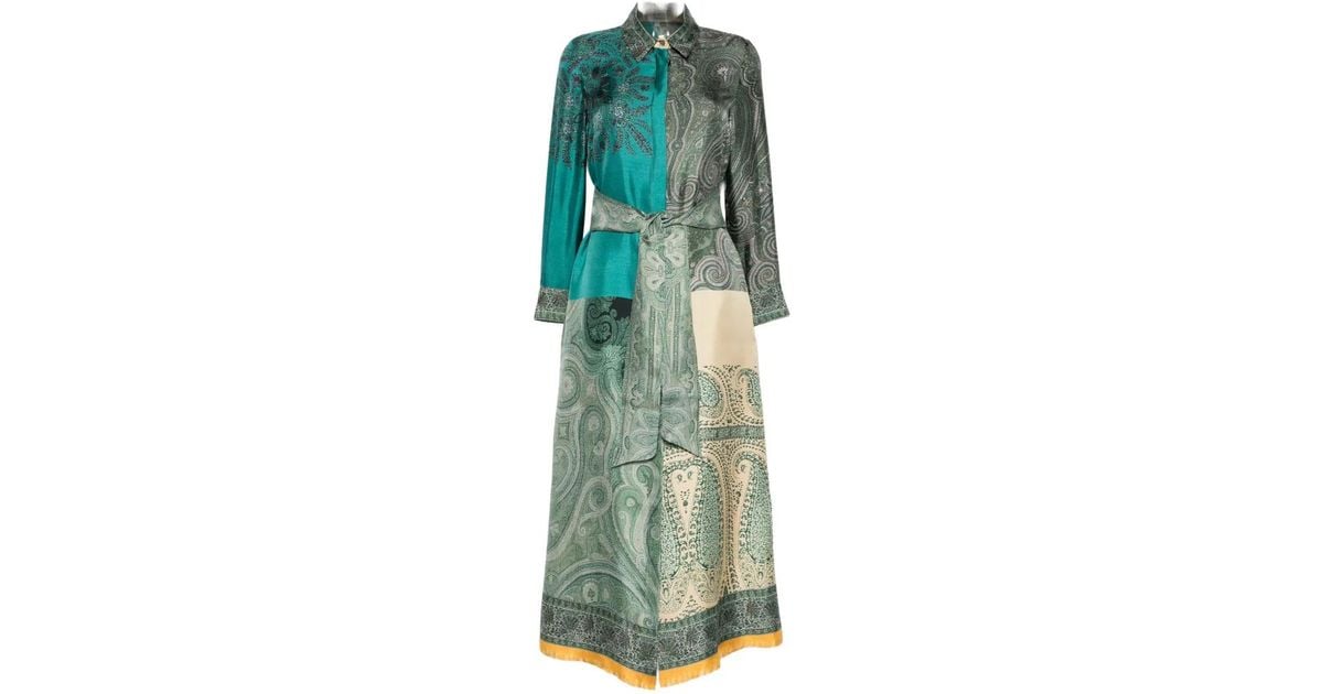 Pierre Louis Mascia Paisley-Pattern Maxi Dress in Green | Lyst UK