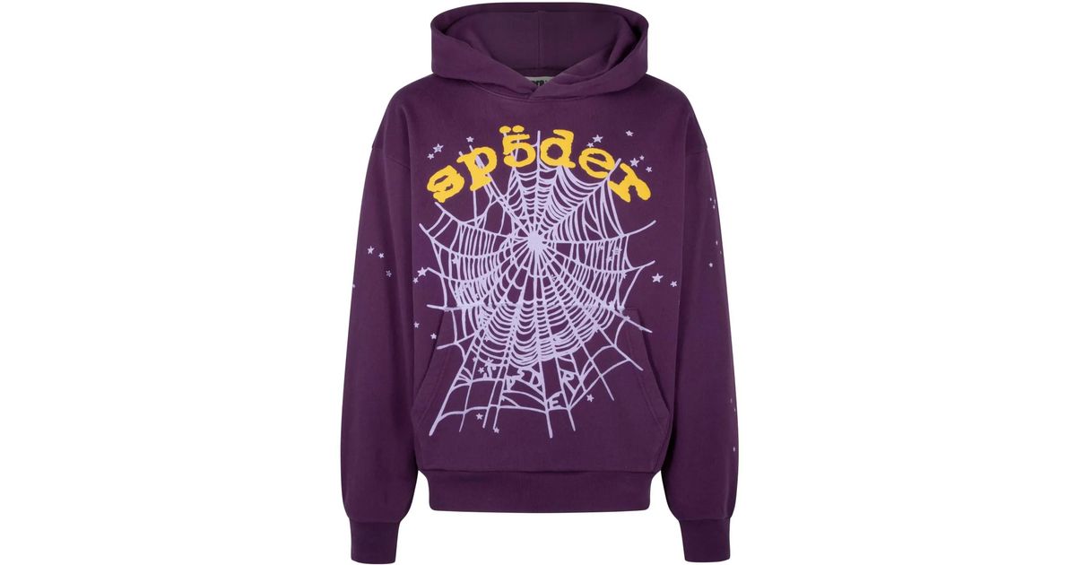 Sp5der Star Og Web V2 Hoodie in Purple for Men | Lyst