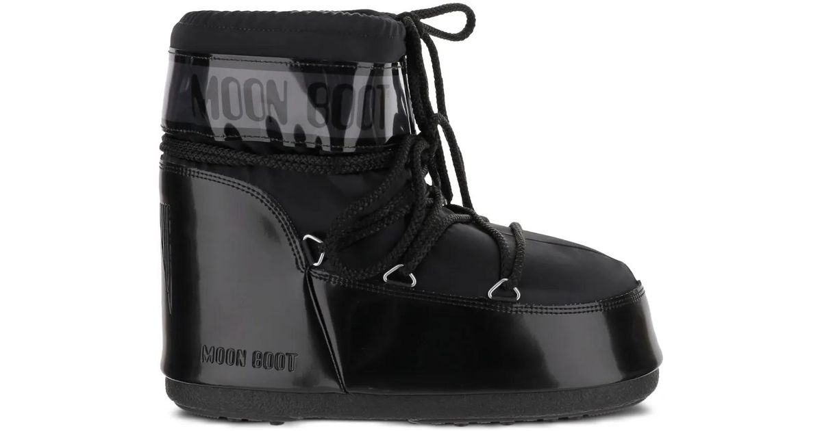 Moon Boot "Icon" Low Glance Boot in Black | Lyst