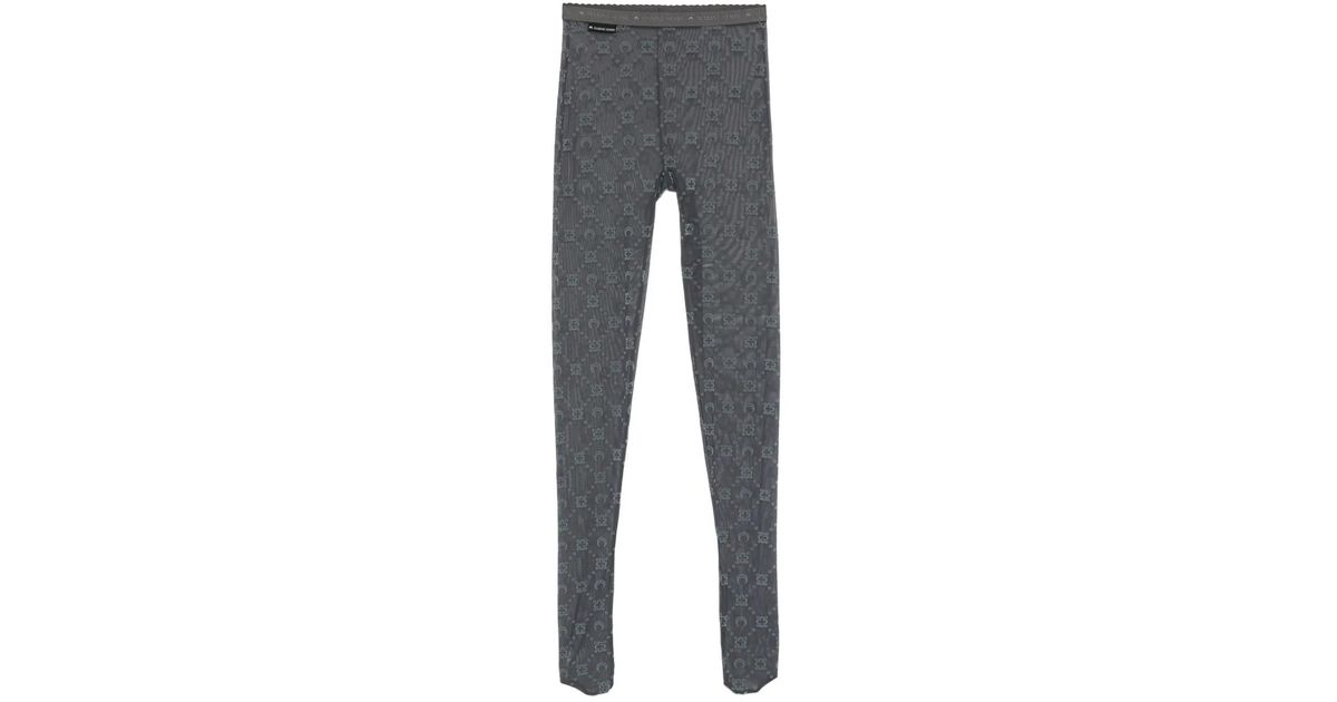 Marine Serre Moonogram-Pattern Tights in Gray | Lyst