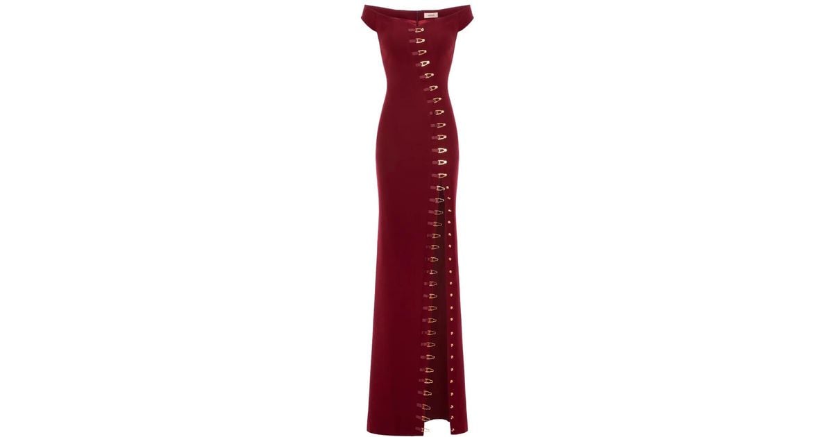 Murmur Ivy Embellished Slit Maxi Dress in Red | Lyst UK