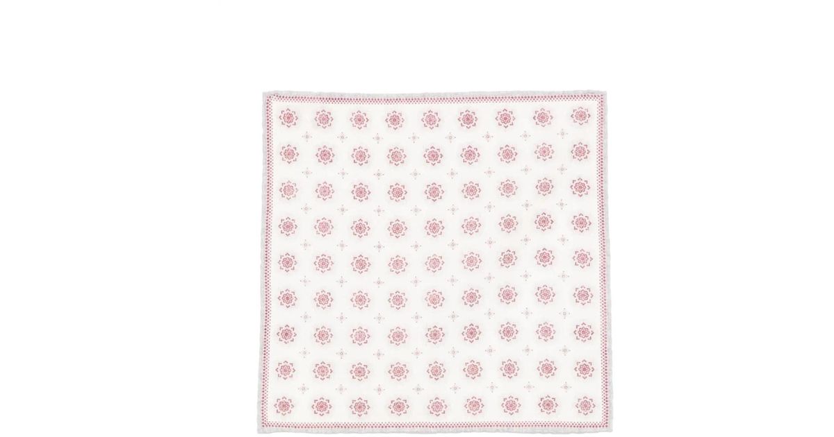 Eleventy Printed Handkerchief in White for Men | Lyst UK