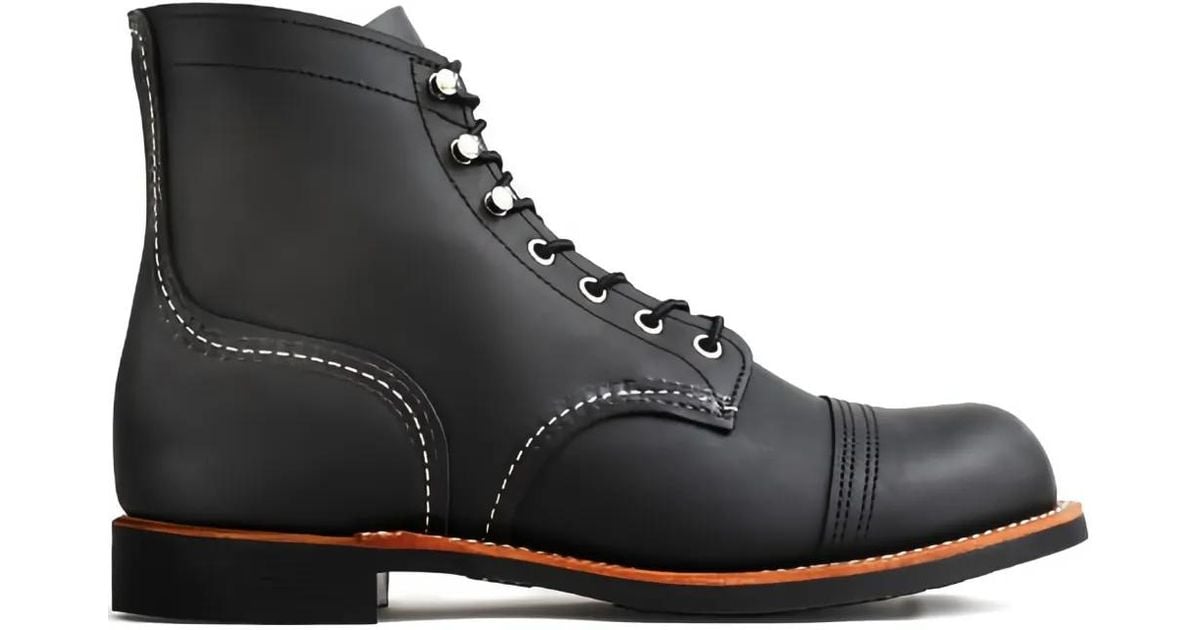 Red Wing Iron Ranger Boots in Black for Men | Lyst UK