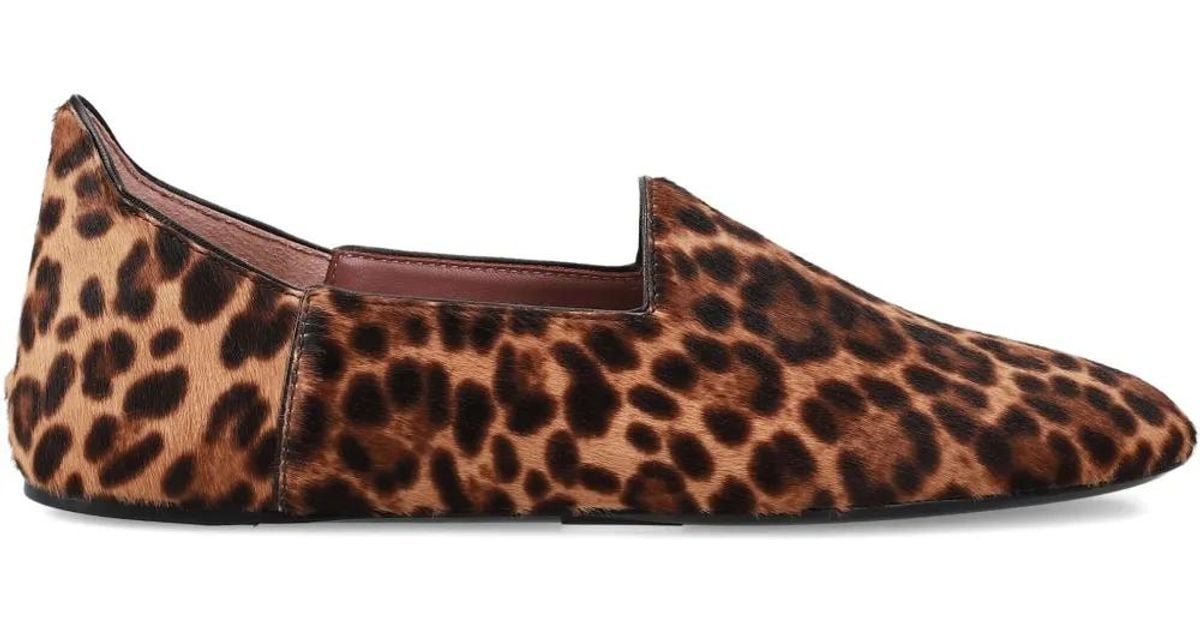 Premiata Leopard-Print Ballet Flats in Brown | Lyst UK