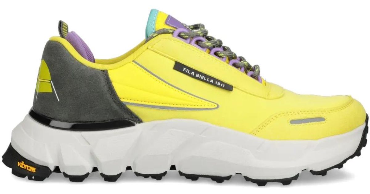 Fila Logo Patch Trainers in Yellow for Men | Lyst UK