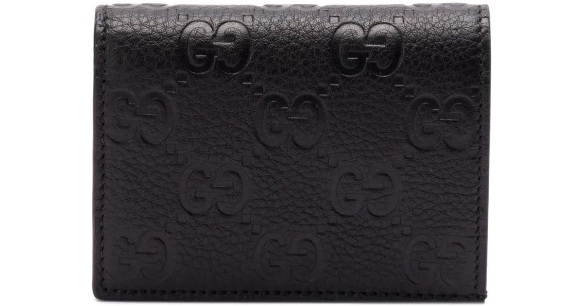 Gucci Gg Emblem Mini Wallet in Black | Lyst