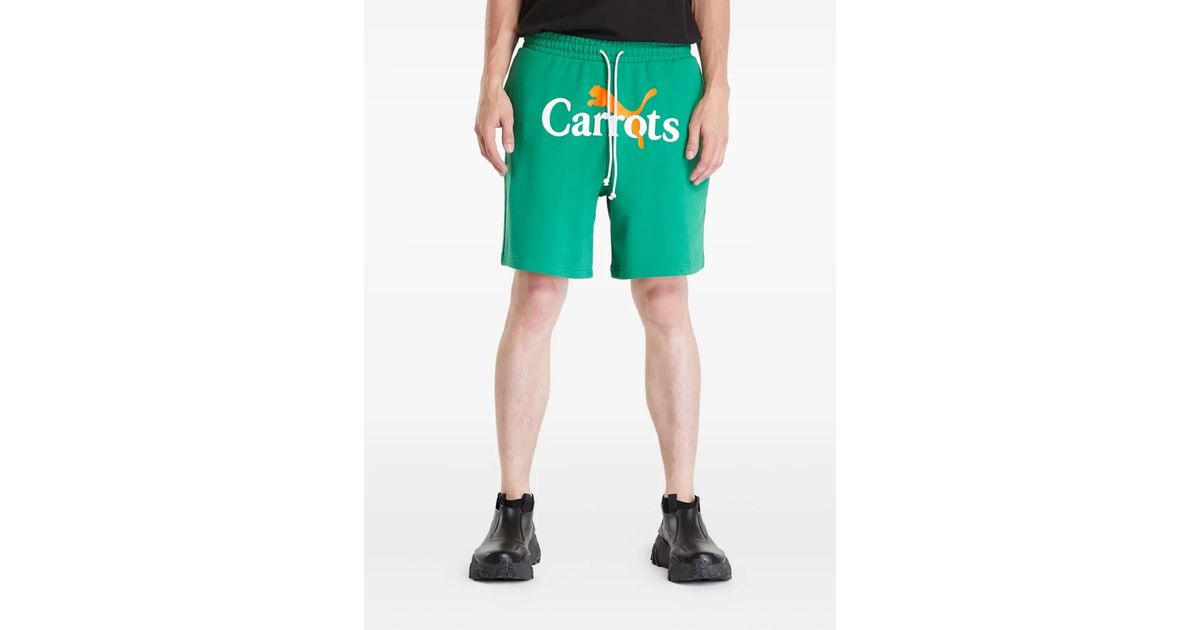 PUMA X Carrots Drawstring Logo Shorts in Green for Men | Lyst UK