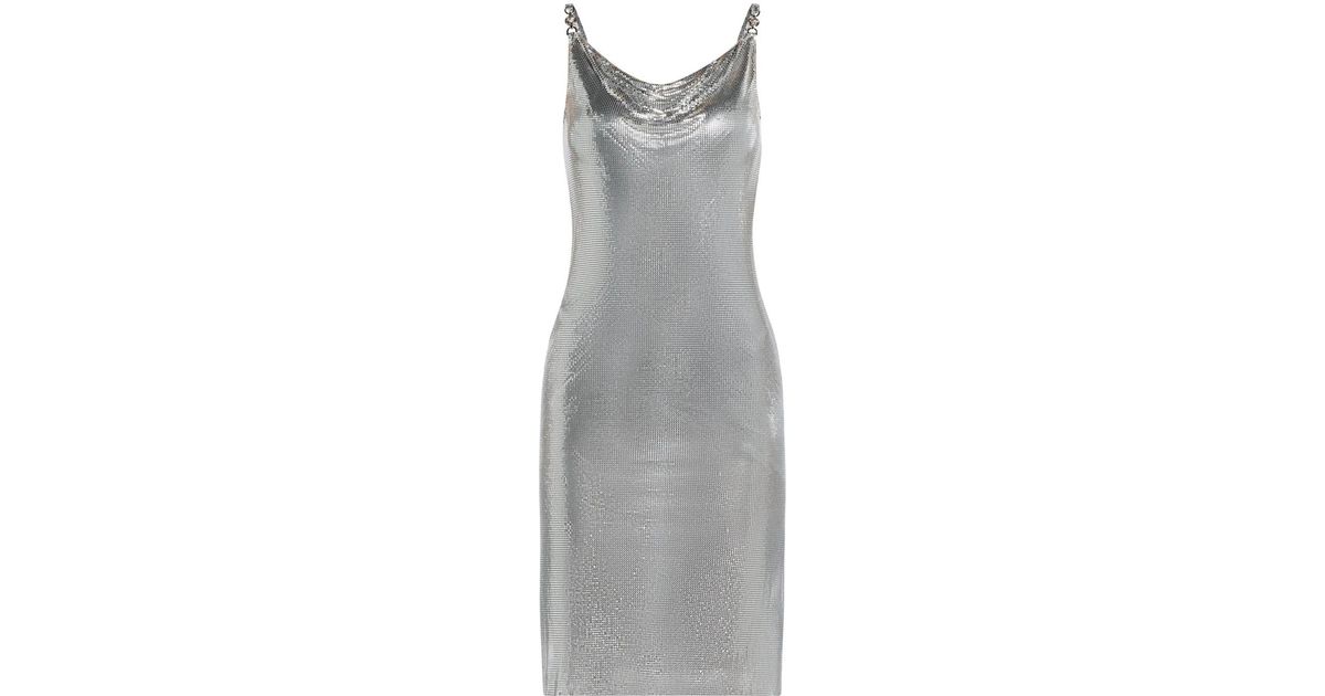 Versace Chainmail-effect Dress in Gray | Lyst