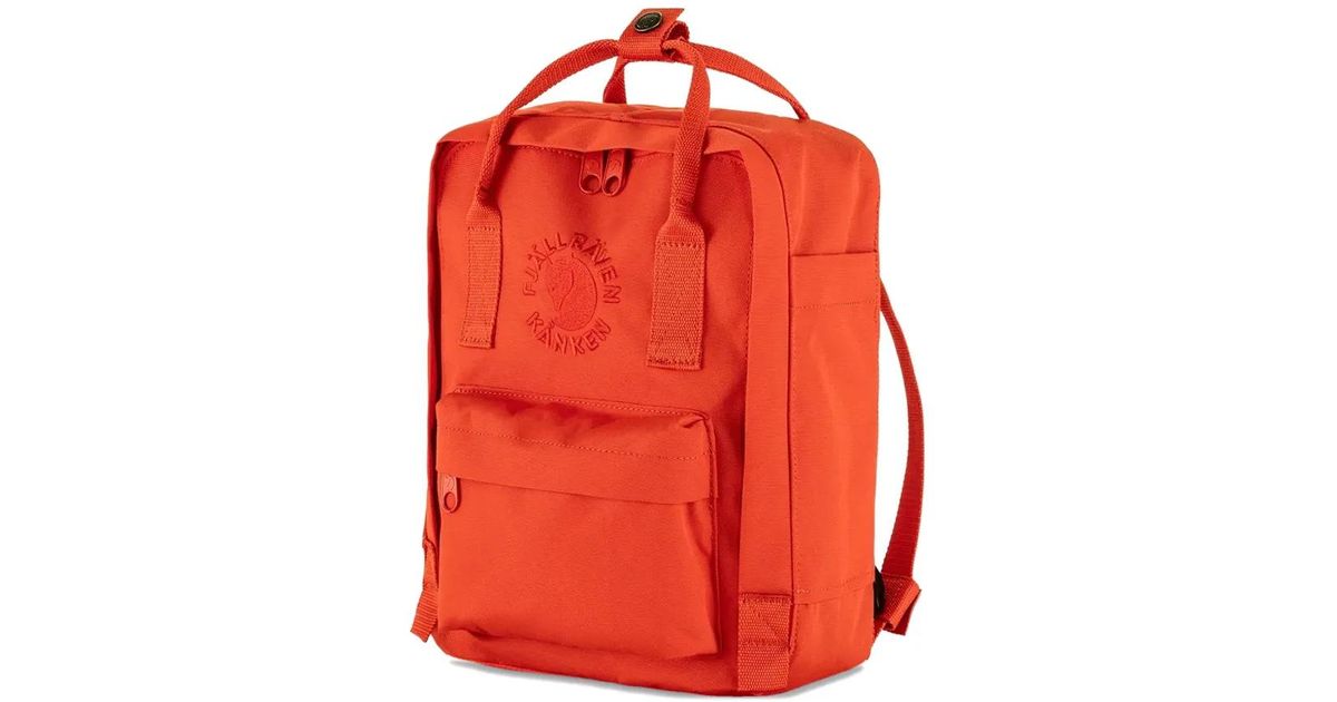 Fjallraven Mini Kånken Embossed-Logo Backpack in Red | Lyst UK