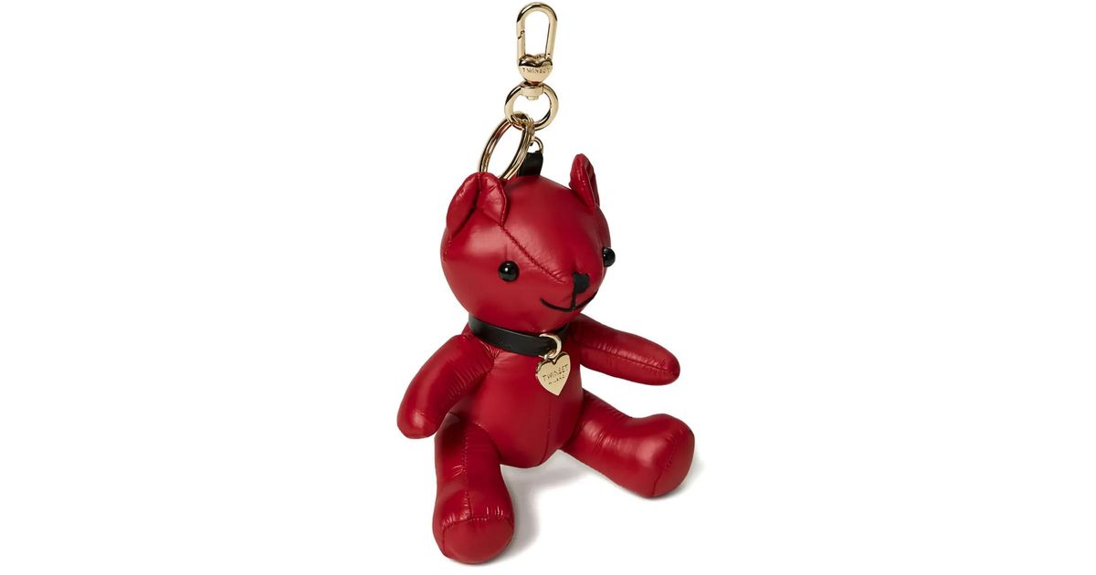 Twinset Teddy Bear Keyring in Red | Lyst UK