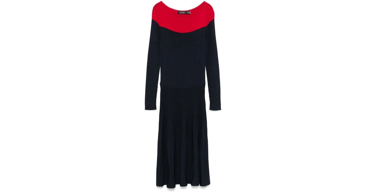 Ralph Lauren Patney Midi Dress in Blue | Lyst