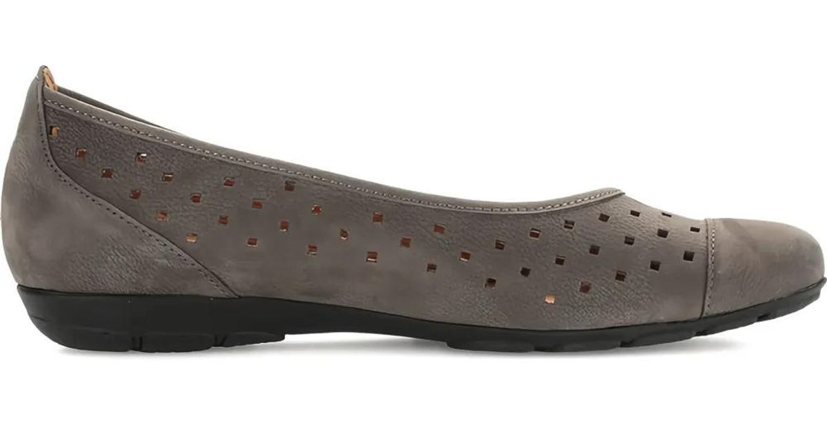 Gabor Perforated Ballet Flats in Grey | Lyst UK