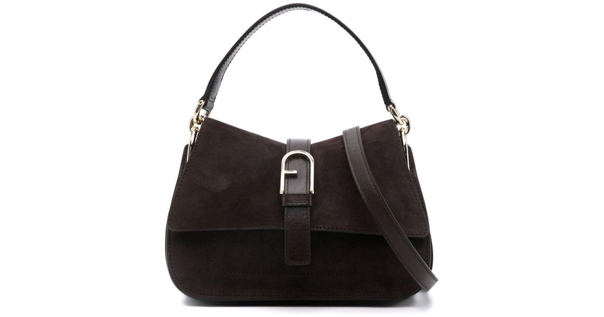 Furla Mini Flow Tote Bag in Black | Lyst