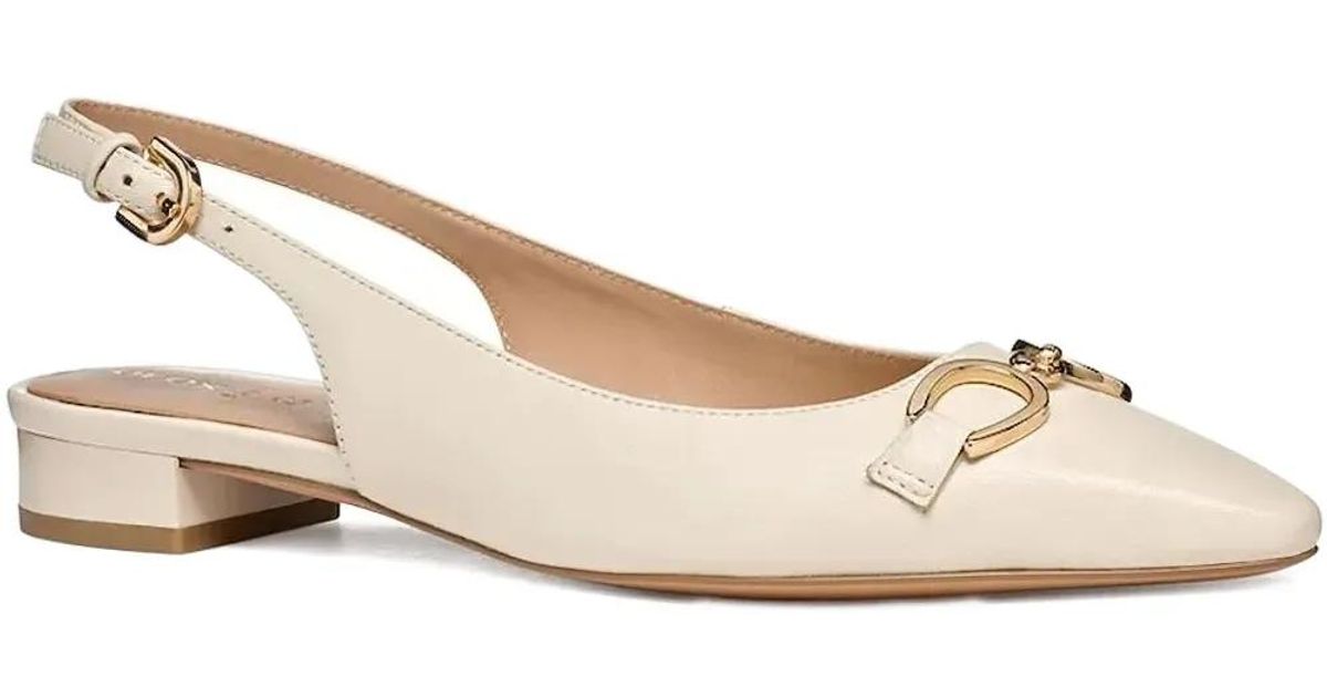 Geox Slingback Flat Pumps in Natural | Lyst
