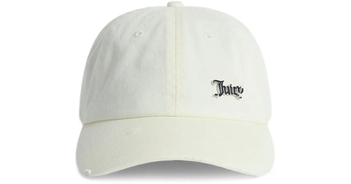 Juicy Couture Distressed-Finish Baseball Cap in White | Lyst UK