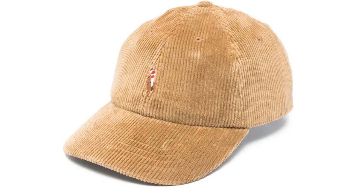 Polo Ralph Lauren Corduroy Woven Baseball Cap in Natural | Lyst