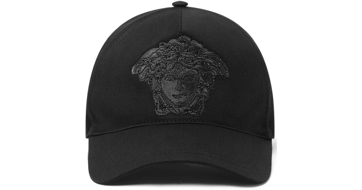 Versace Medusa Embroidered Baseball Cap in Black for Men | Lyst UK