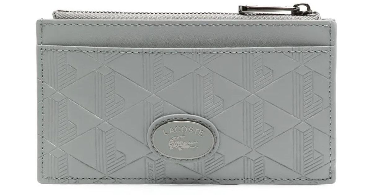 Lacoste Nomogramme Zipped Cardholder in Grey for Men | Lyst UK