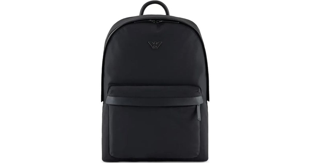Emporio Armani Nylon Backpack in Black for Men | Lyst