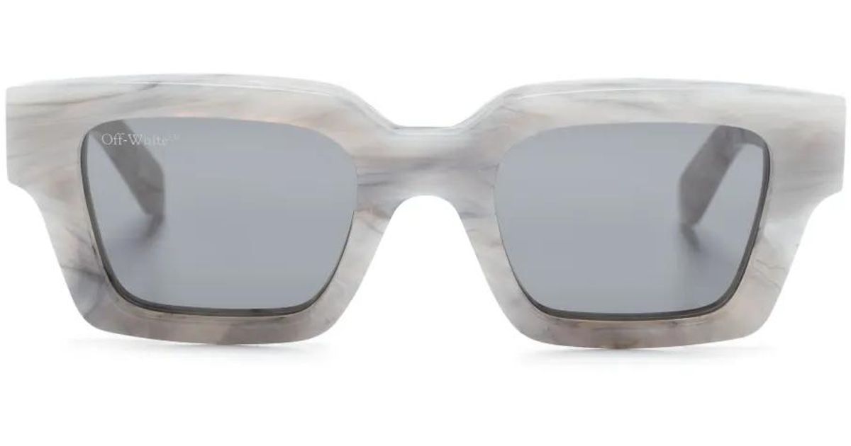 Off-White c/o Virgil Abloh Virgil Rectangle-Frame Sunglasses in Gray | Lyst