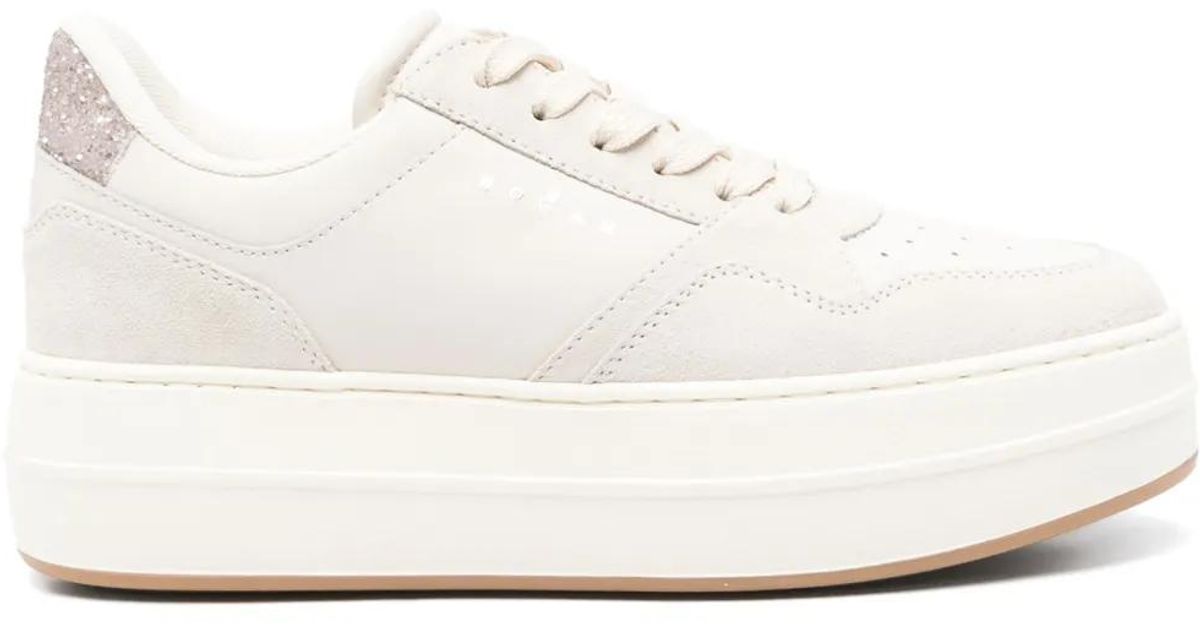 Hogan Elevated Platform Sneakers With Glossy Finish in White | Lyst UK