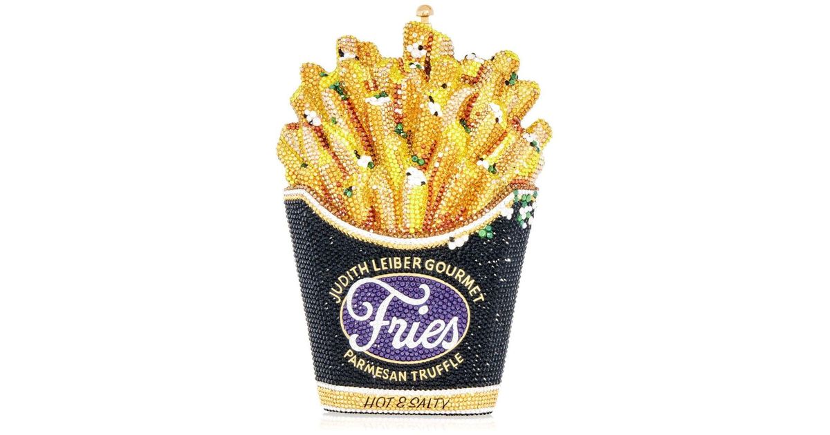 Judith Leiber Truffle Fries Crystal-Embellished-Tone Clutch in Blue | Lyst