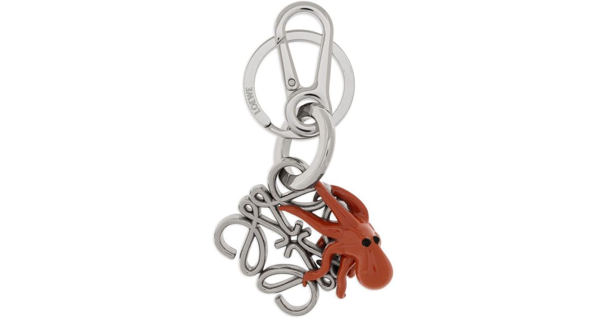 Loewe Octopus Anagram Keyring in White | Lyst