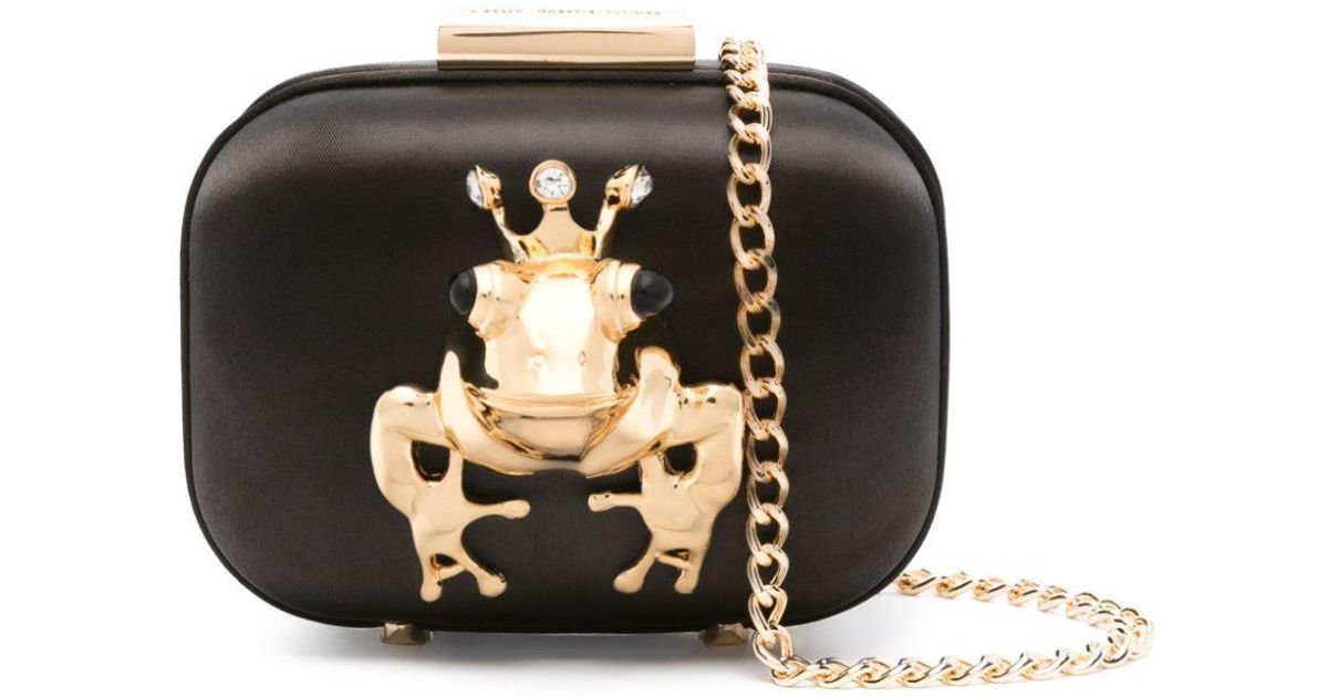 Love Moschino Frog Plaque Clutch Bag in Black | Lyst