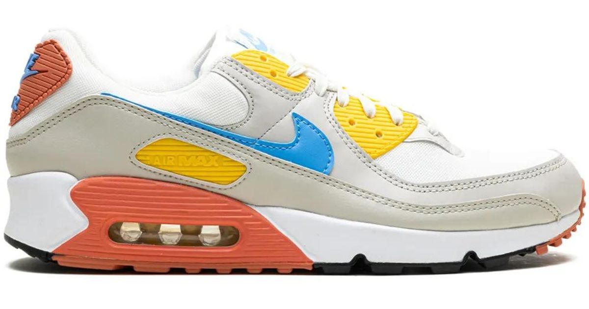 Nike Air Max 90 "Summit/Light Bone/Vivid Sulphur/University" Sneakers ...