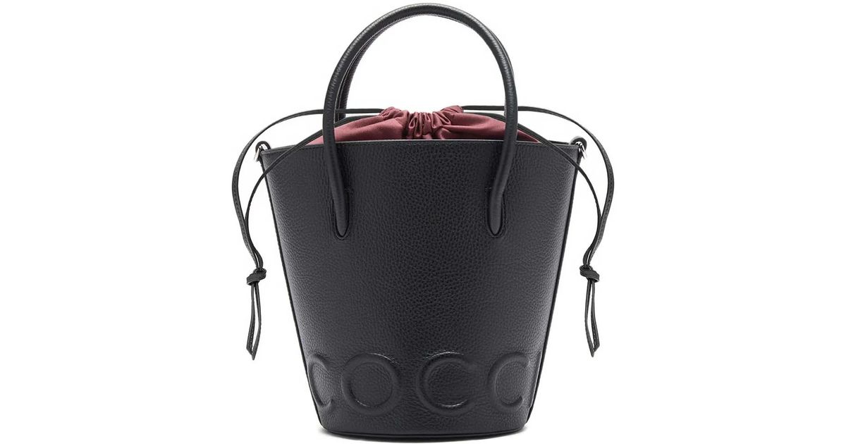 Coccinelle Myrtha Maxi Logo Bucket Bag in Black | Lyst UK