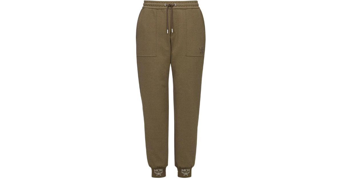 MCM Logo Ponte Track Pants in Green | Lyst