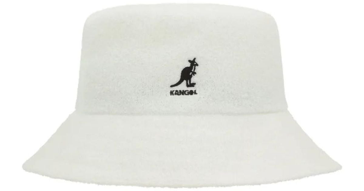 Kangol Logo-Embroidered Bucket Hat in White | Lyst UK