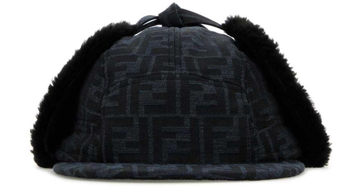 Fendi Ff- Logo Canvas Hat in Black for Men | Lyst