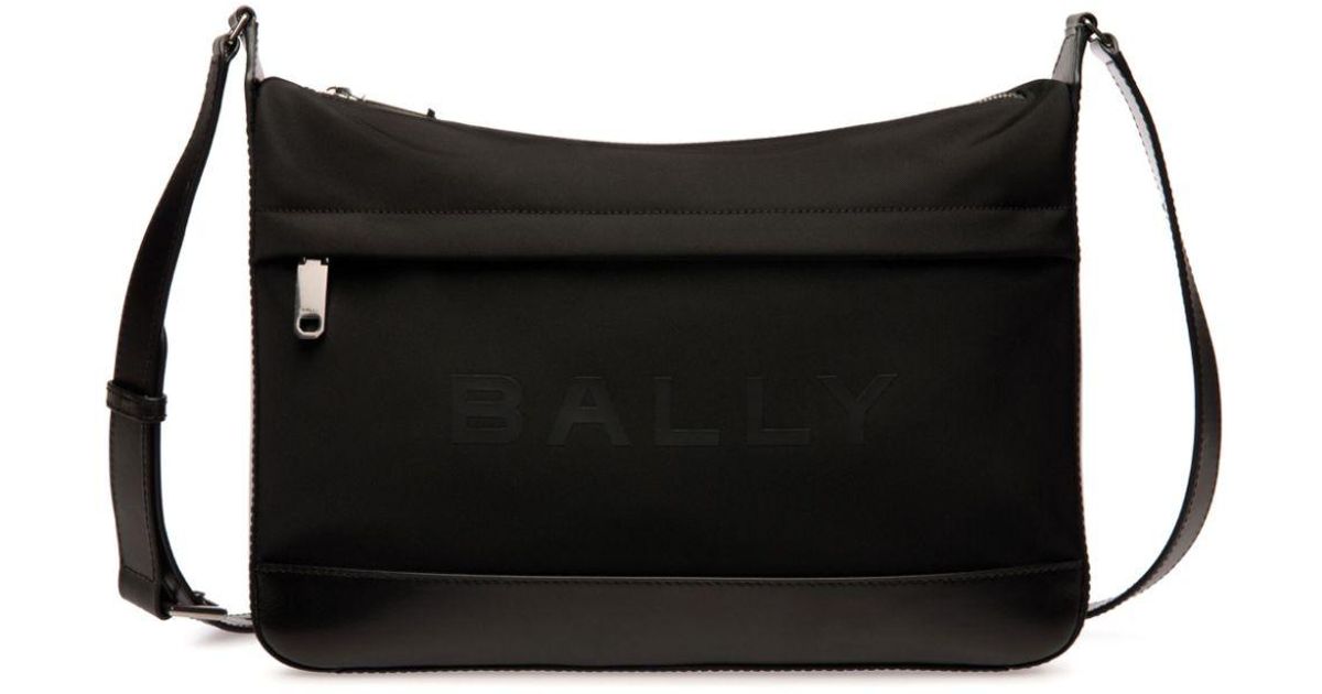 Bally Logo-Print Messenger Bag in Black for Men | Lyst