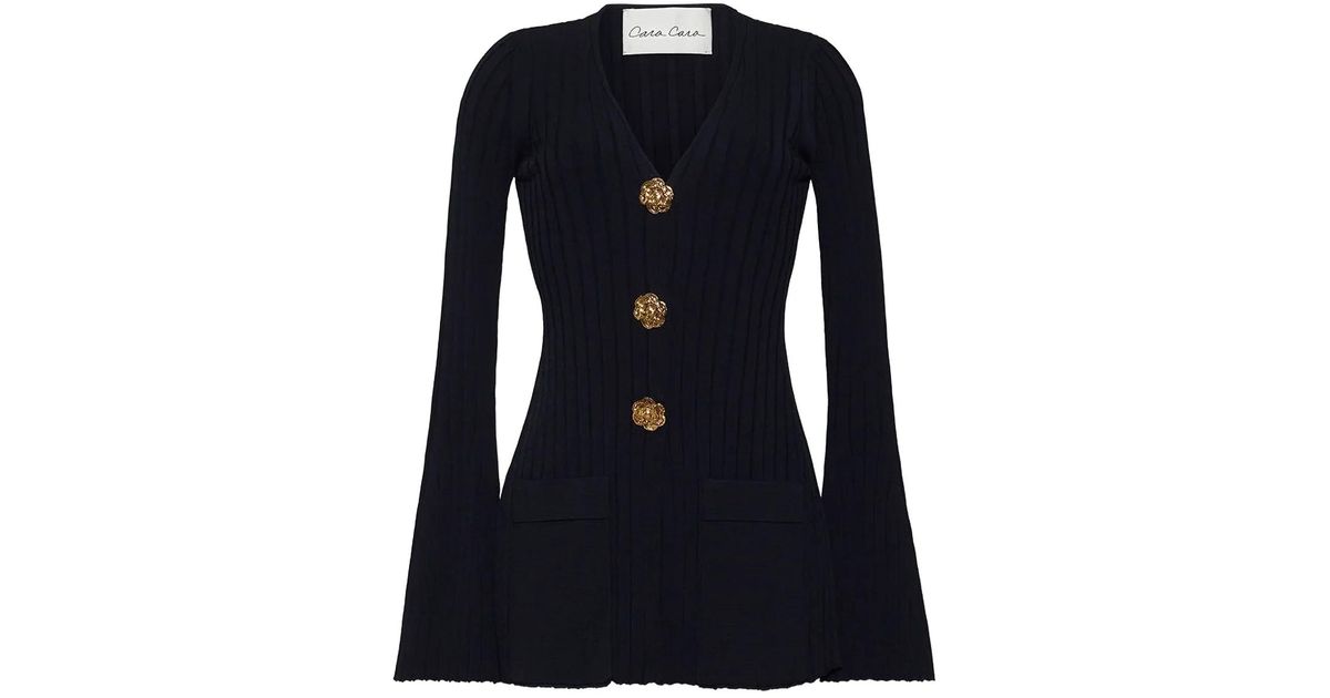 Cara Cara Estella Ribbed Bell-Sleeve Top in Blue | Lyst