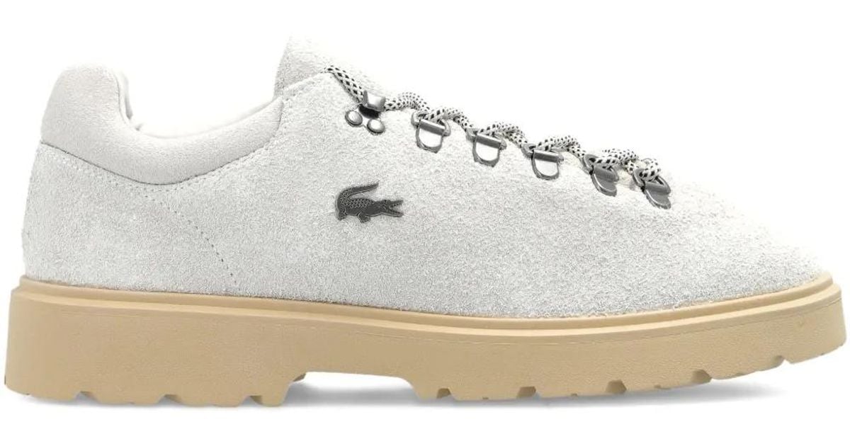 Lacoste Baseshot Suede Low-Top Sneakers in White | Lyst UK