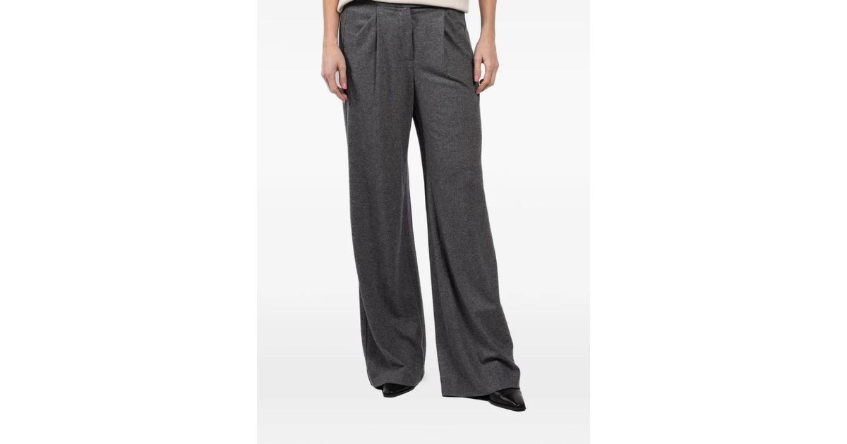 Veronica Beard Pleated Wide Trousers in Black | Lyst UK