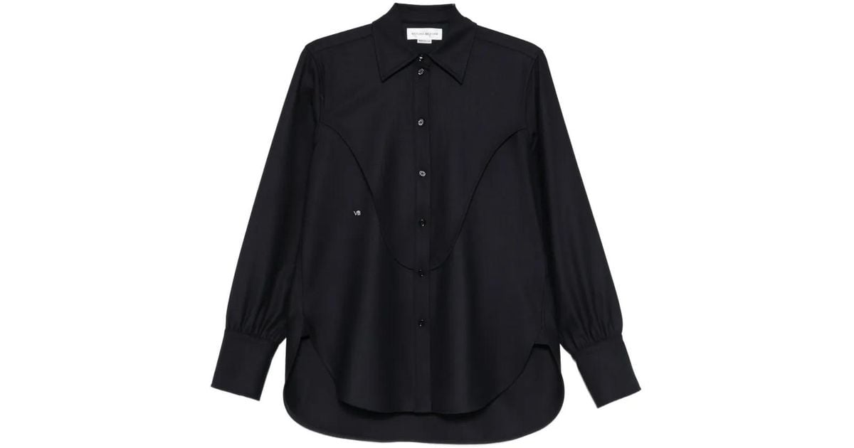 Victoria Beckham Yoke Top in Blue | Lyst UK