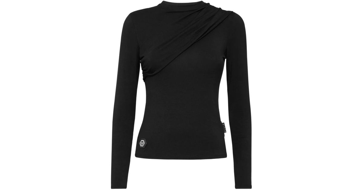 Philipp Plein Draped Jumper in Black | Lyst UK
