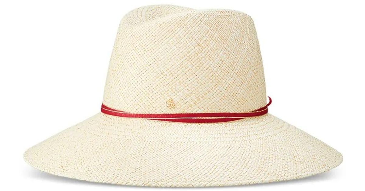 Maison Michel Kate Ribbon-Detailed Hat in White | Lyst UK