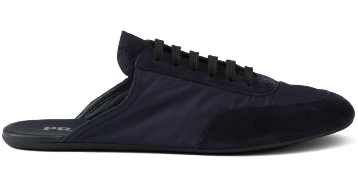 Prada Collapse Re-Nylon Suede Sneakers in Blue | Lyst