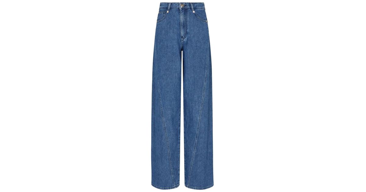 Emporio Armani Diagonal-Seam Jeans in Blue | Lyst UK
