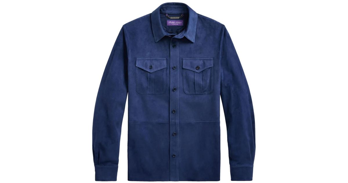 Ralph Lauren Barron Shirt Jacket in Blue for Men | Lyst UK