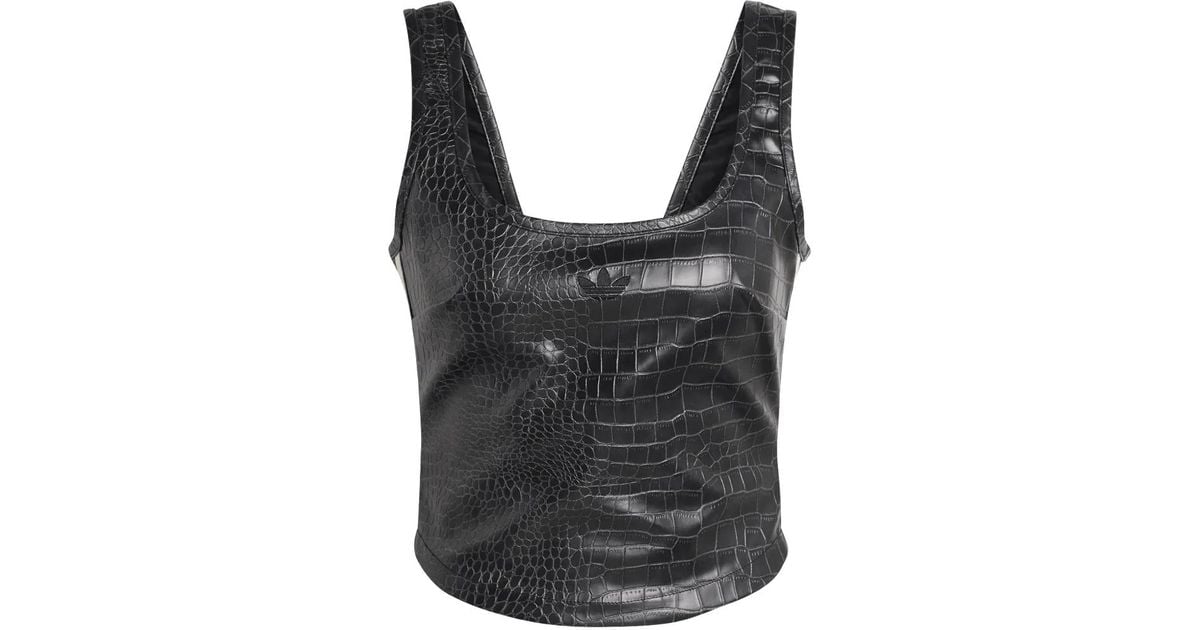 adidas Crocodile Effect Corset in Black | Lyst UK