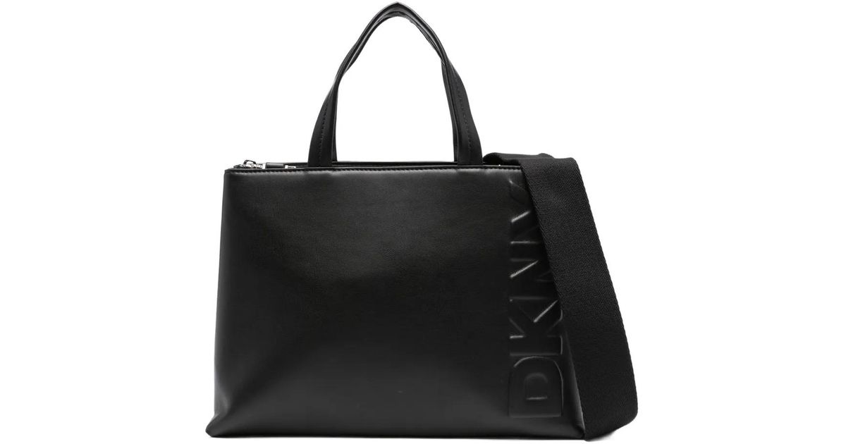 DKNY Tinsley Logo-Embossed Tote Bag in Black | Lyst