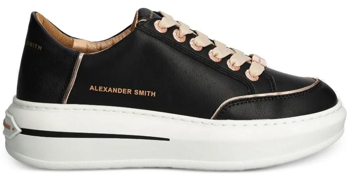 Alexander Smith Lancaster Platform Lace-Up Sneakers in Black | Lyst UK
