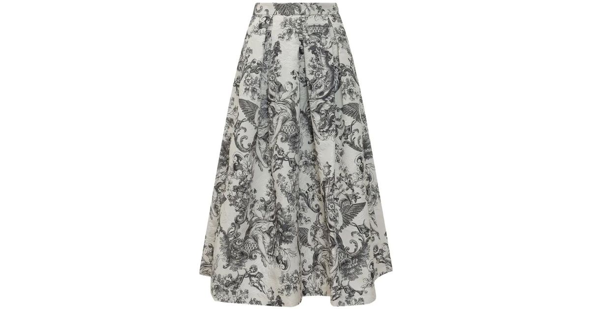 Lunatica Milano Toile Print Skirt in White | Lyst UK